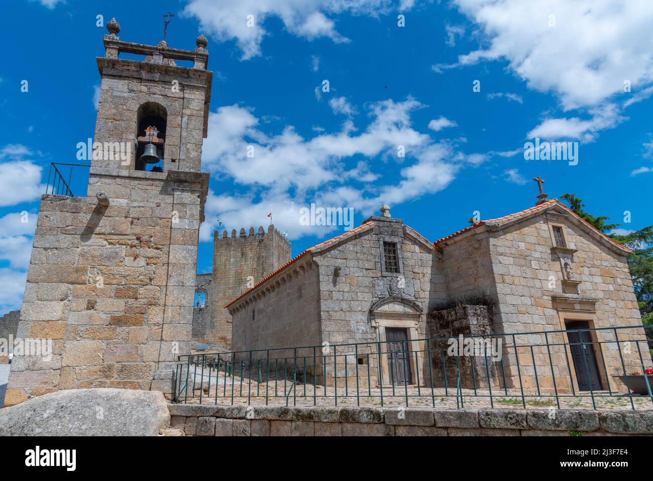 Church of Saint Tiago and Cabrais chapel in Belmonte, Portugal Stock ...