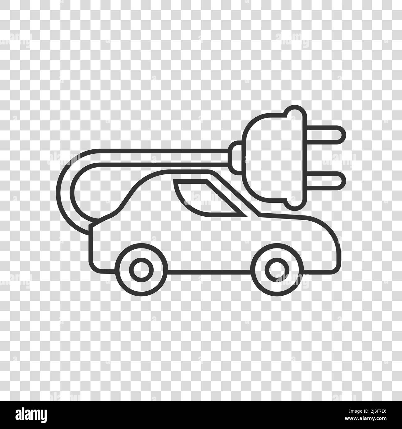 Electric car icon in flat style. Electro auto vector illustration on ...