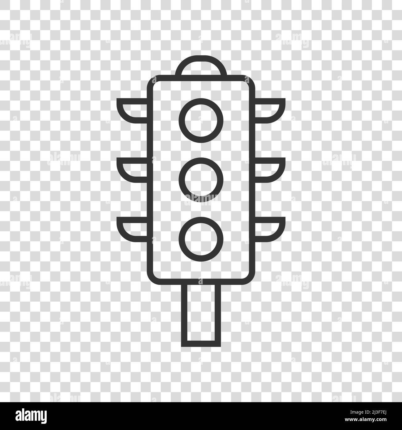 Semaphore icon in flat style. Traffic light vector illustration on ...