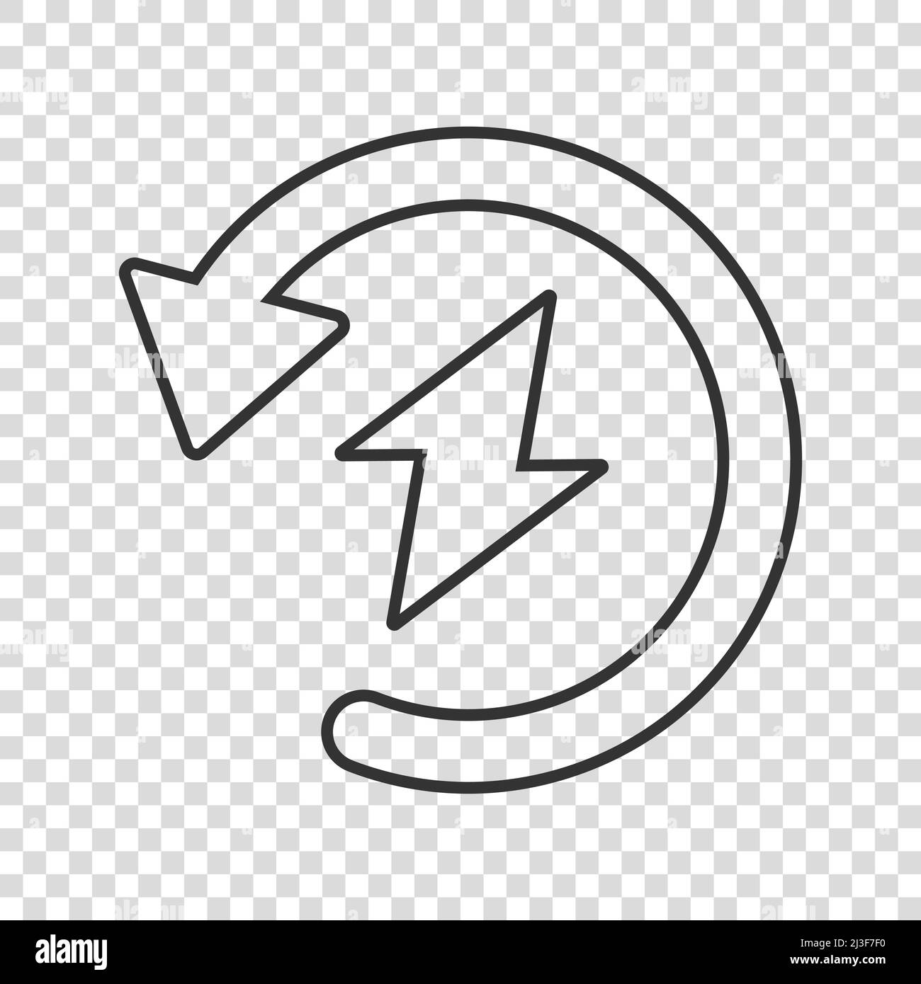 Energy recharge icon in flat style. Voltage and arrow vector ...
