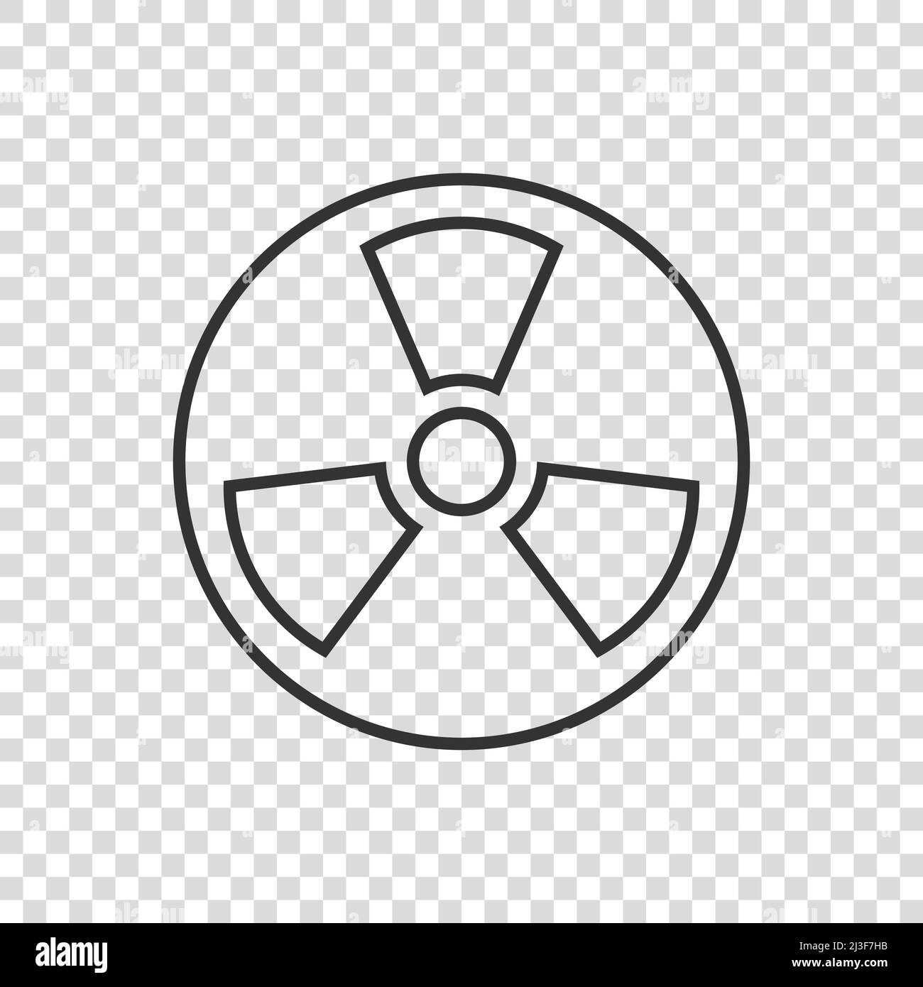 Nuclear radiation icon in flat style. Radioactivity vector illustration ...