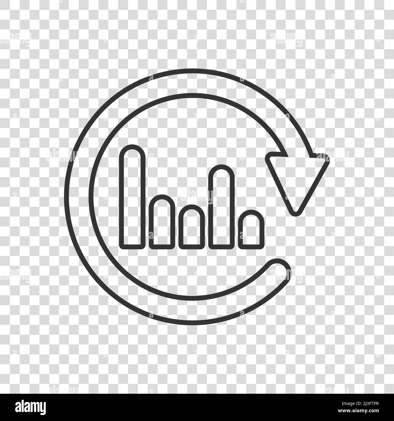 Graph arrow icon in flat style. Financial analytics vector illustration ...