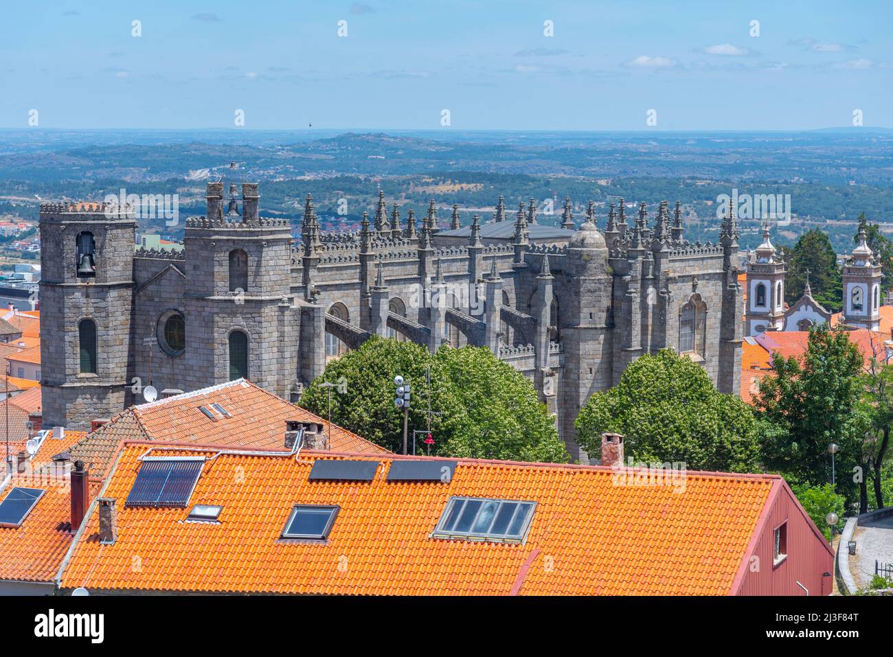 Aerial view of the cathedral in Guarda town in Portugal Stock Photo - Alamy