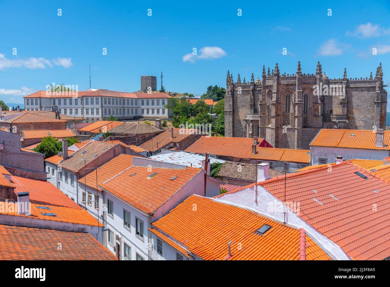Aerial view of the cathedral in Guarda town in Portugal Stock Photo - Alamy
