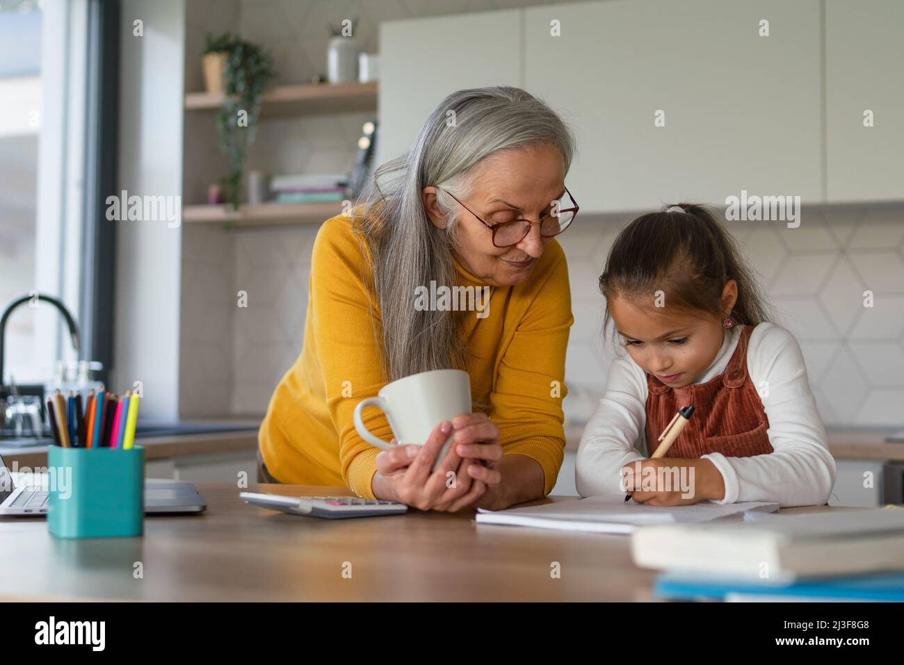 Senior person child learn hi-res stock photography and images - Alamy