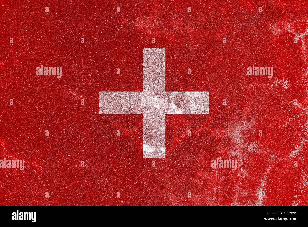 Painted switzerland flag on rustic concrete wall surface Stock Photo ...