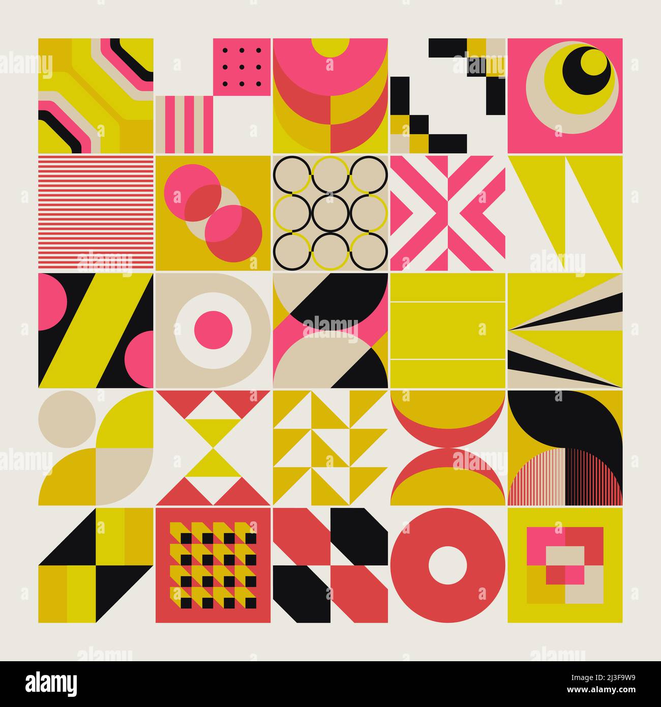Neo-Geo vector pattern graphics artwork inspired by abstract modernist ...