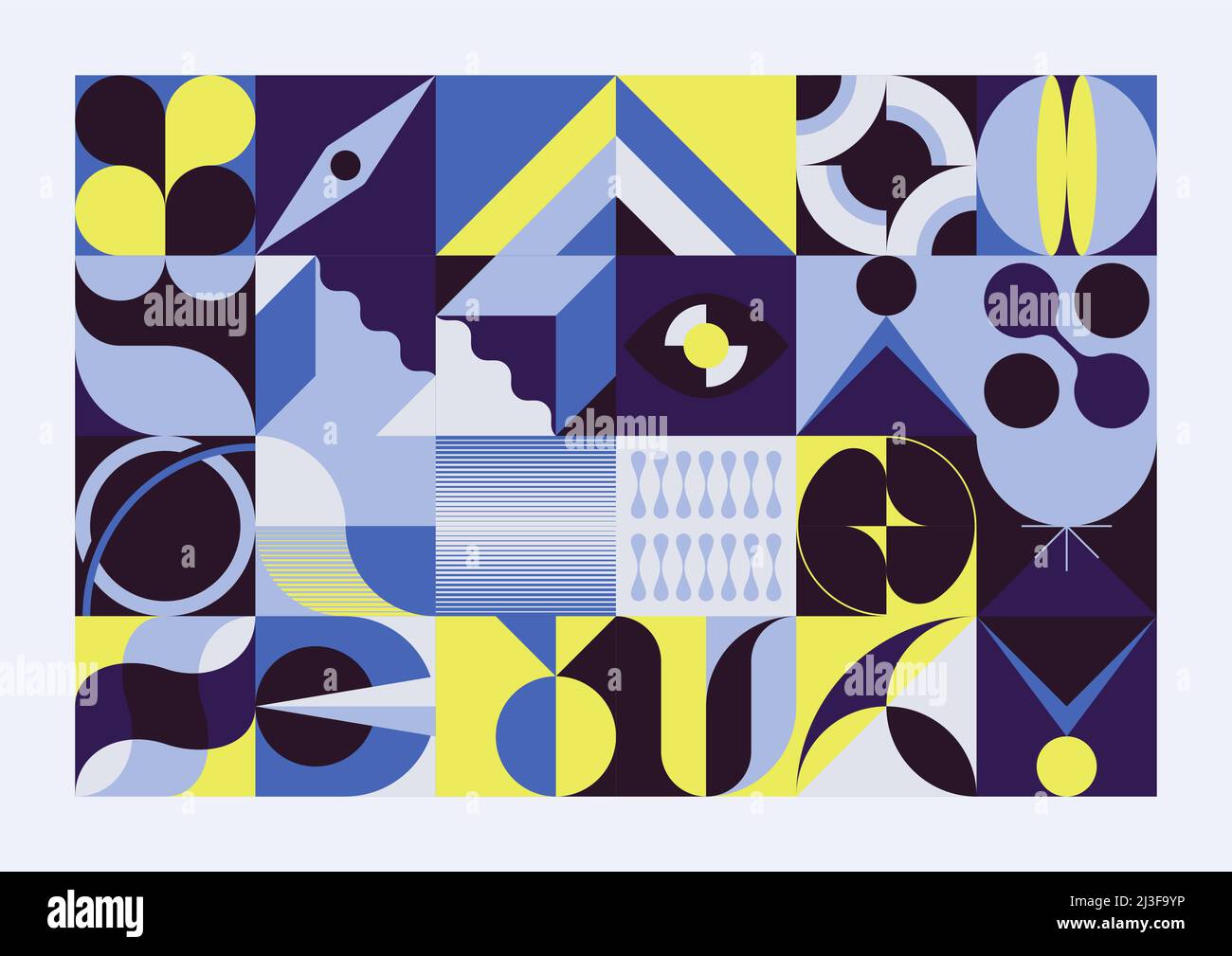 Abstract pattern graphics design inspired by postmodern aesthetics arts ...