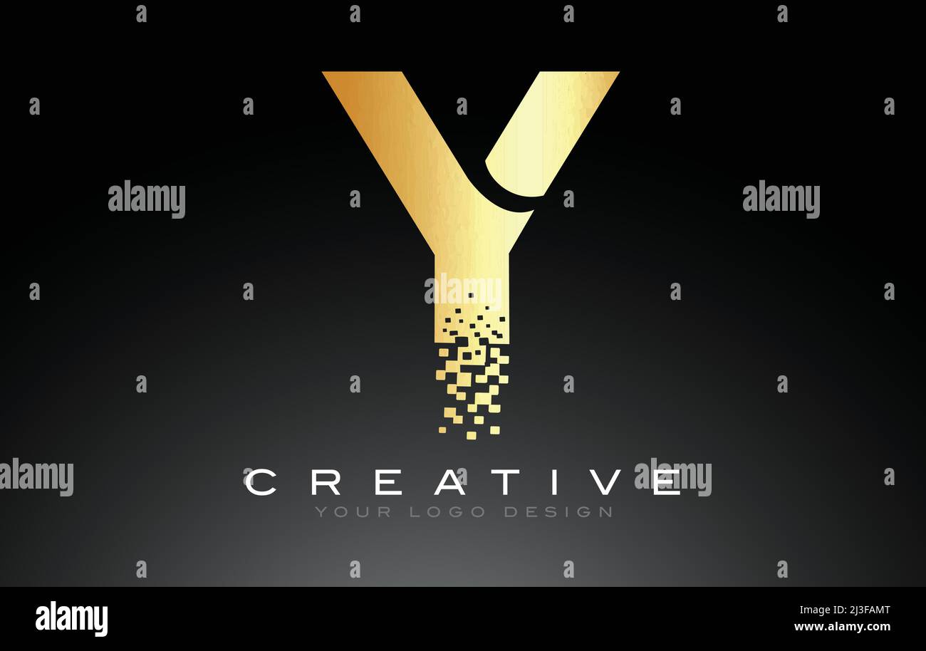 Golden letter y logo Stock Vector Images - Alamy