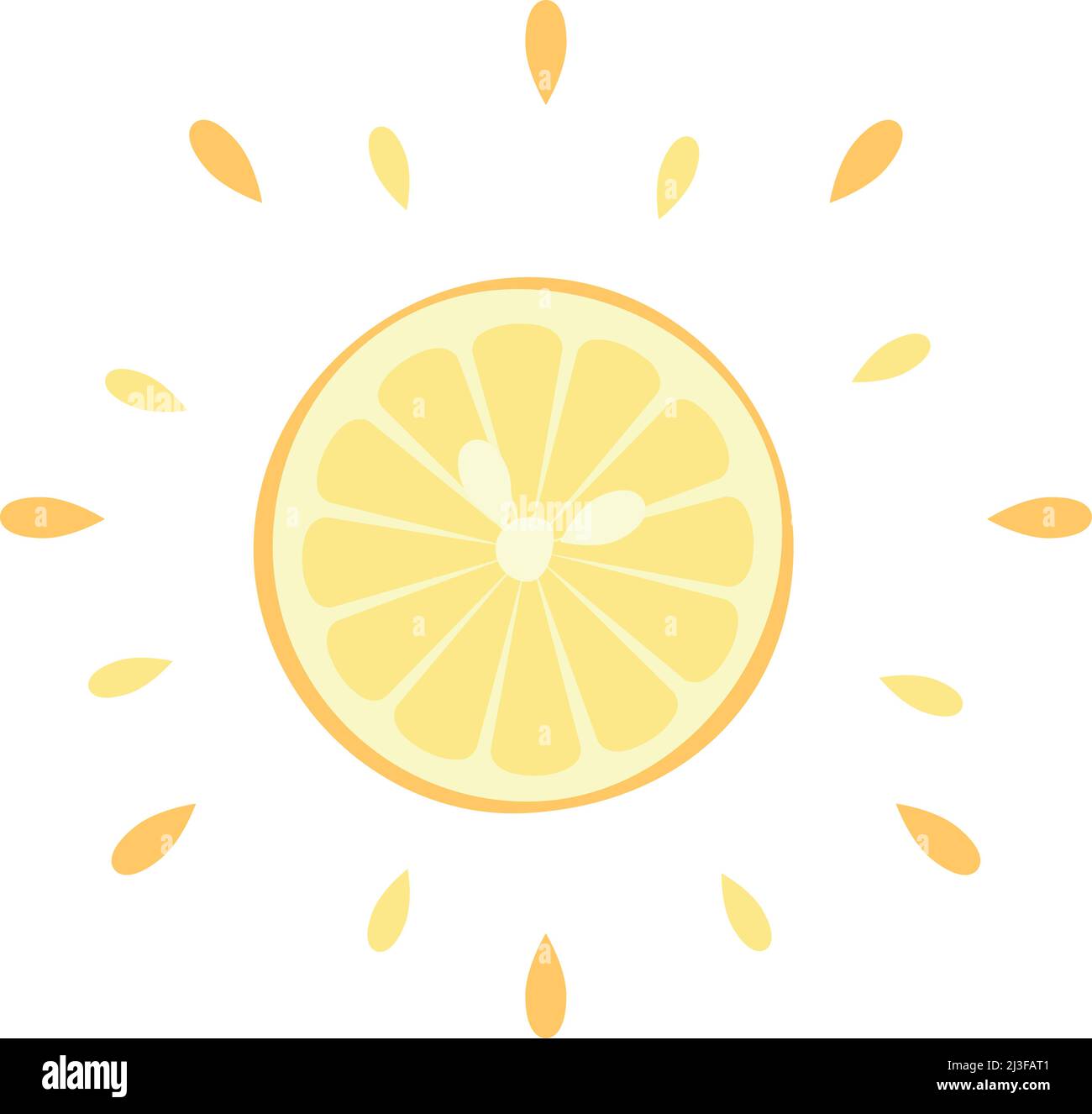 Abstract icon juicy lemon with splash on white background - Vector ...
