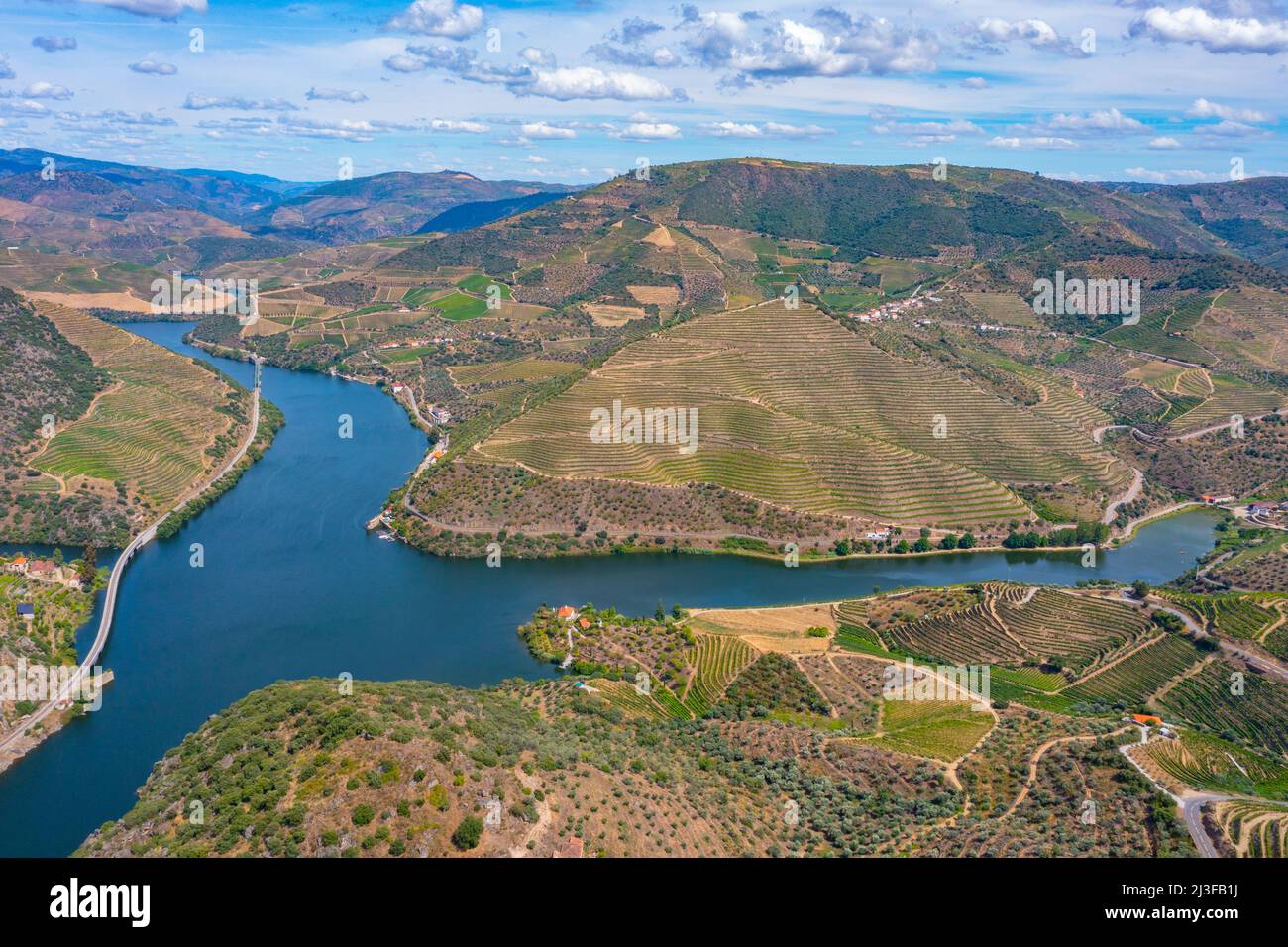 Picturesque panorama of Douro valley near Miradouro de Sao Salvador do ...