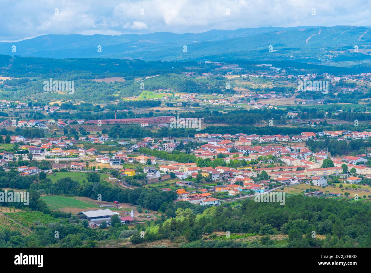 Aerial view of landscape of Portuguese town Chaves Stock Photo - Alamy