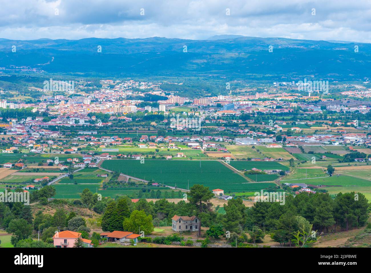 Aerial view of landscape of Portuguese town Chaves Stock Photo - Alamy