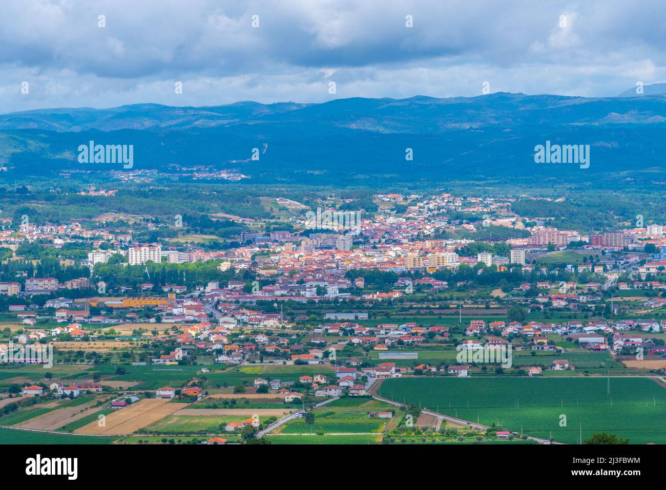 Aerial view of landscape of Portuguese town Chaves Stock Photo - Alamy