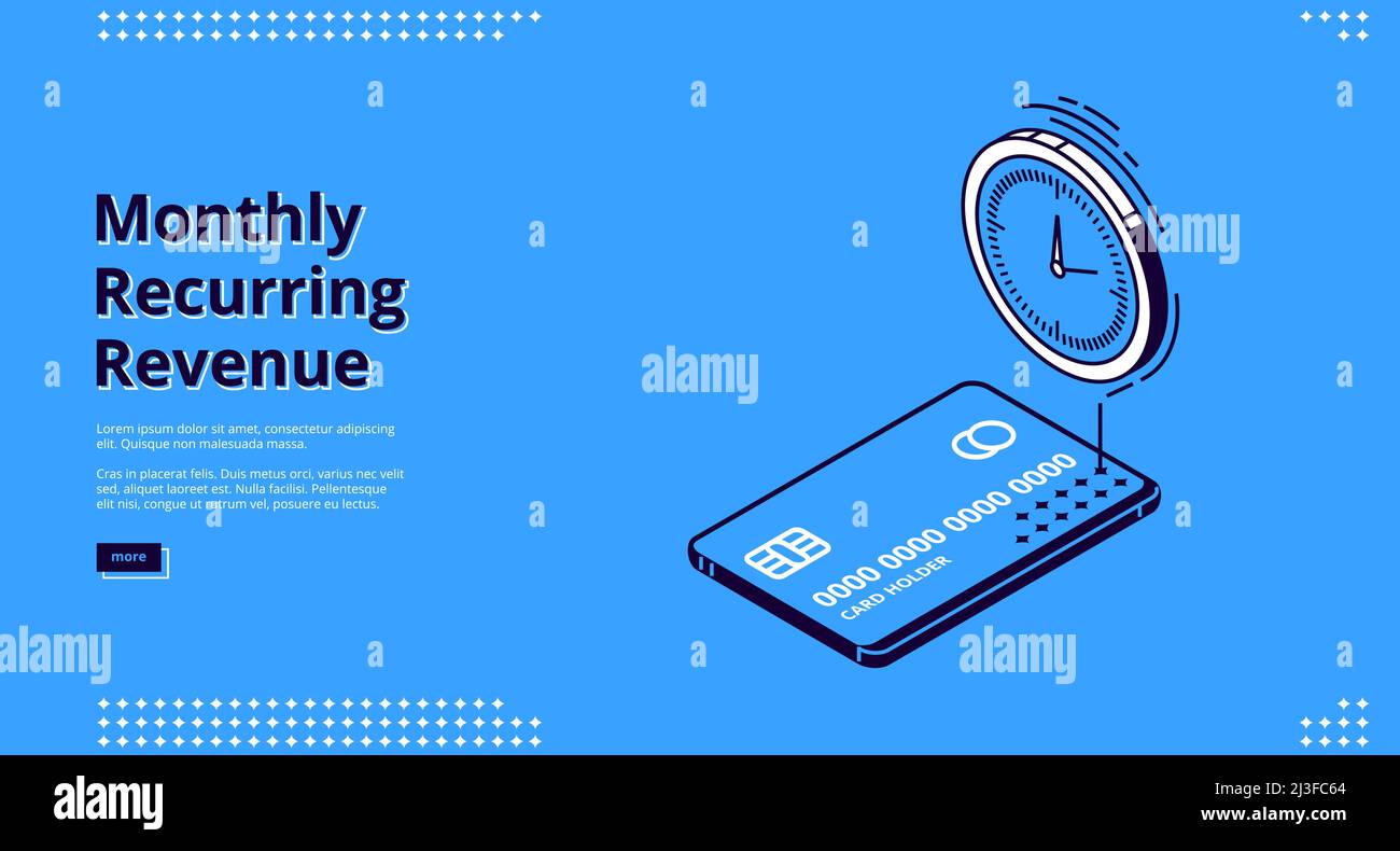 Monthly recurring revenue banner. Fixed earnings and payments, MRR ...