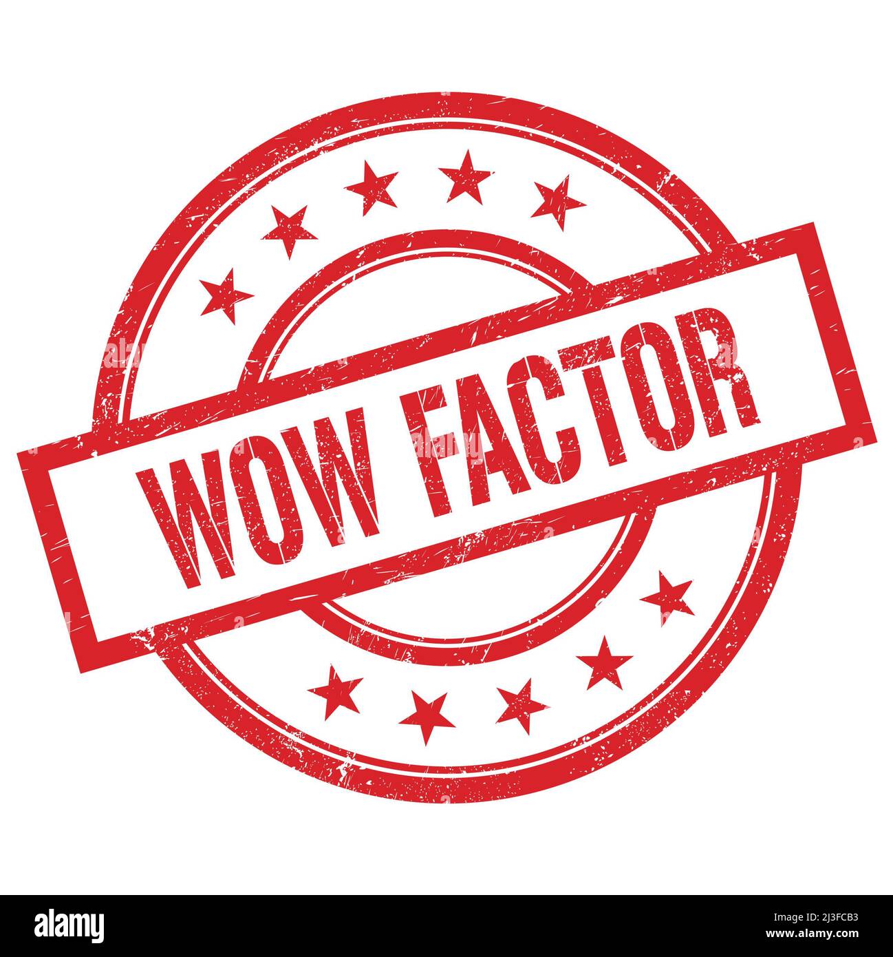 WOW FACTOR text written on red round vintage rubber stamp Stock Photo ...