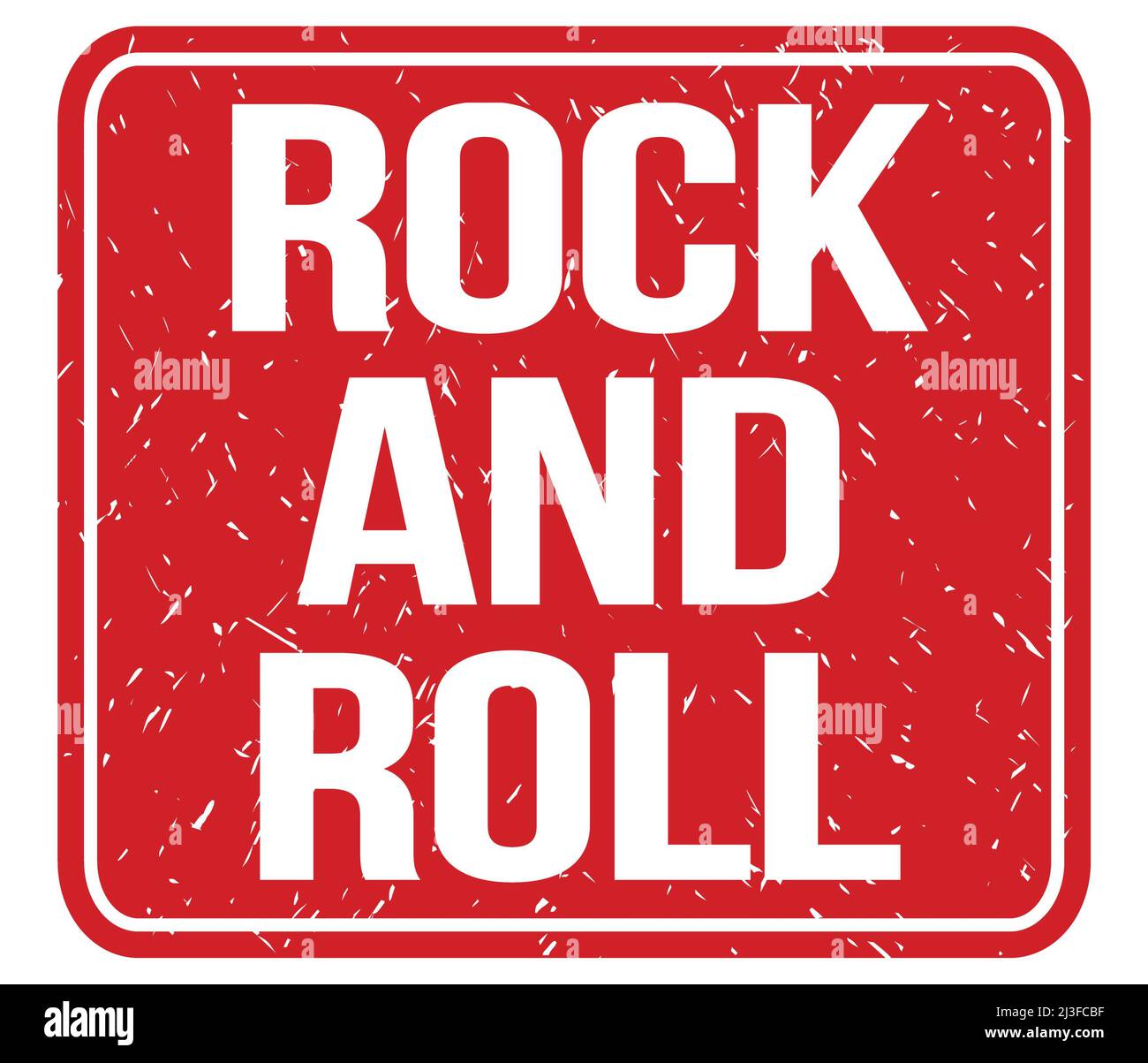 ROCK AND ROLL, text written on red vintage stamp sign Stock Photo - Alamy
