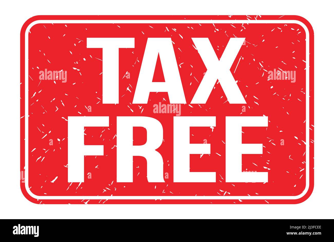 TAX FREE, words written on red rectangle stamp sign Stock Photo - Alamy