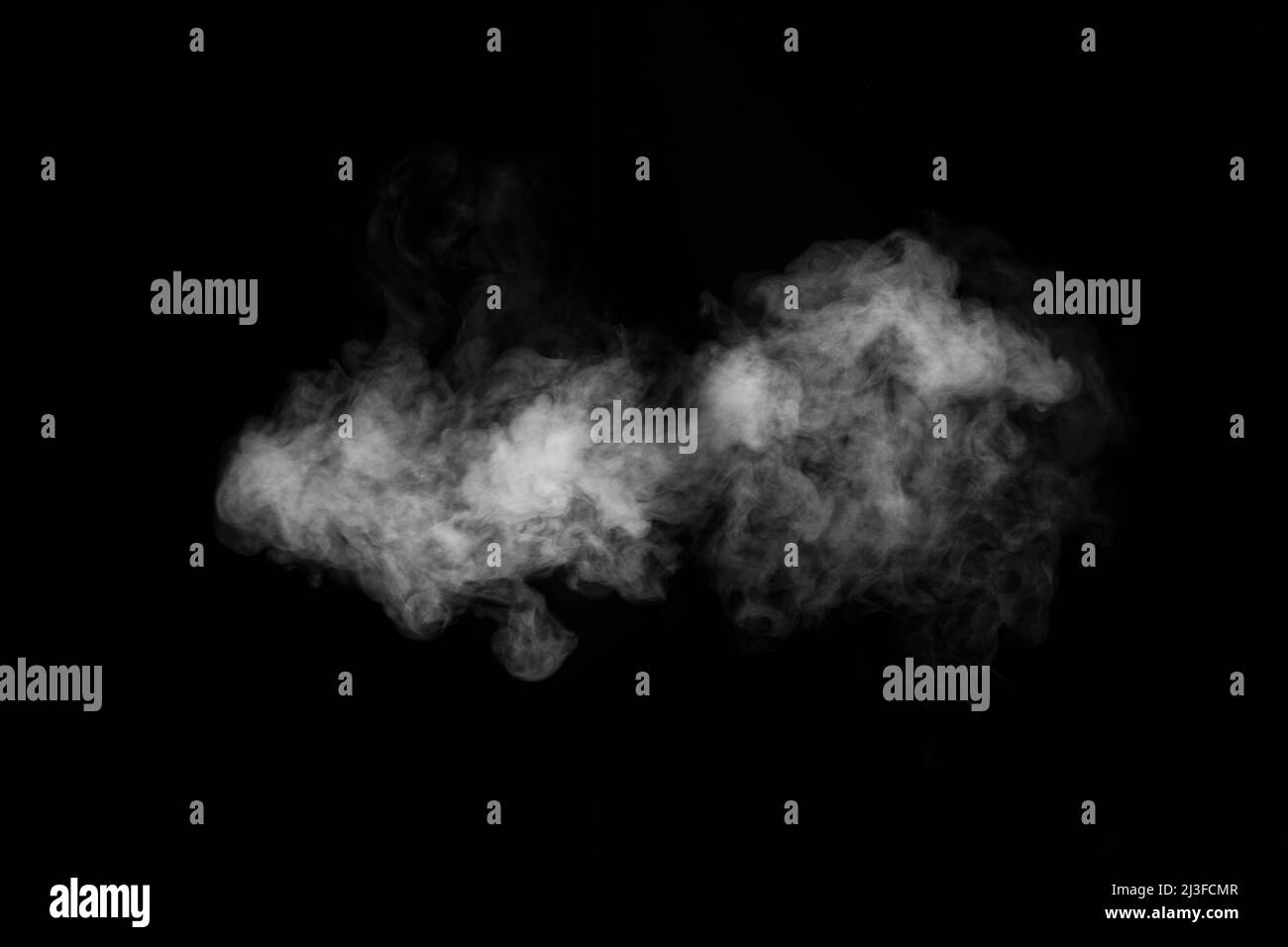 Swirling, wriggling smoke, steam, isolated on a black background for ...