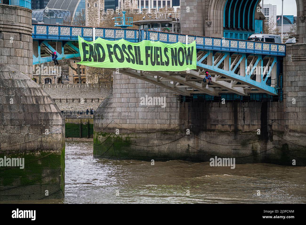LONDON, UK. 8 April, 2022 . Police have sealed off Tower Bridge after ...