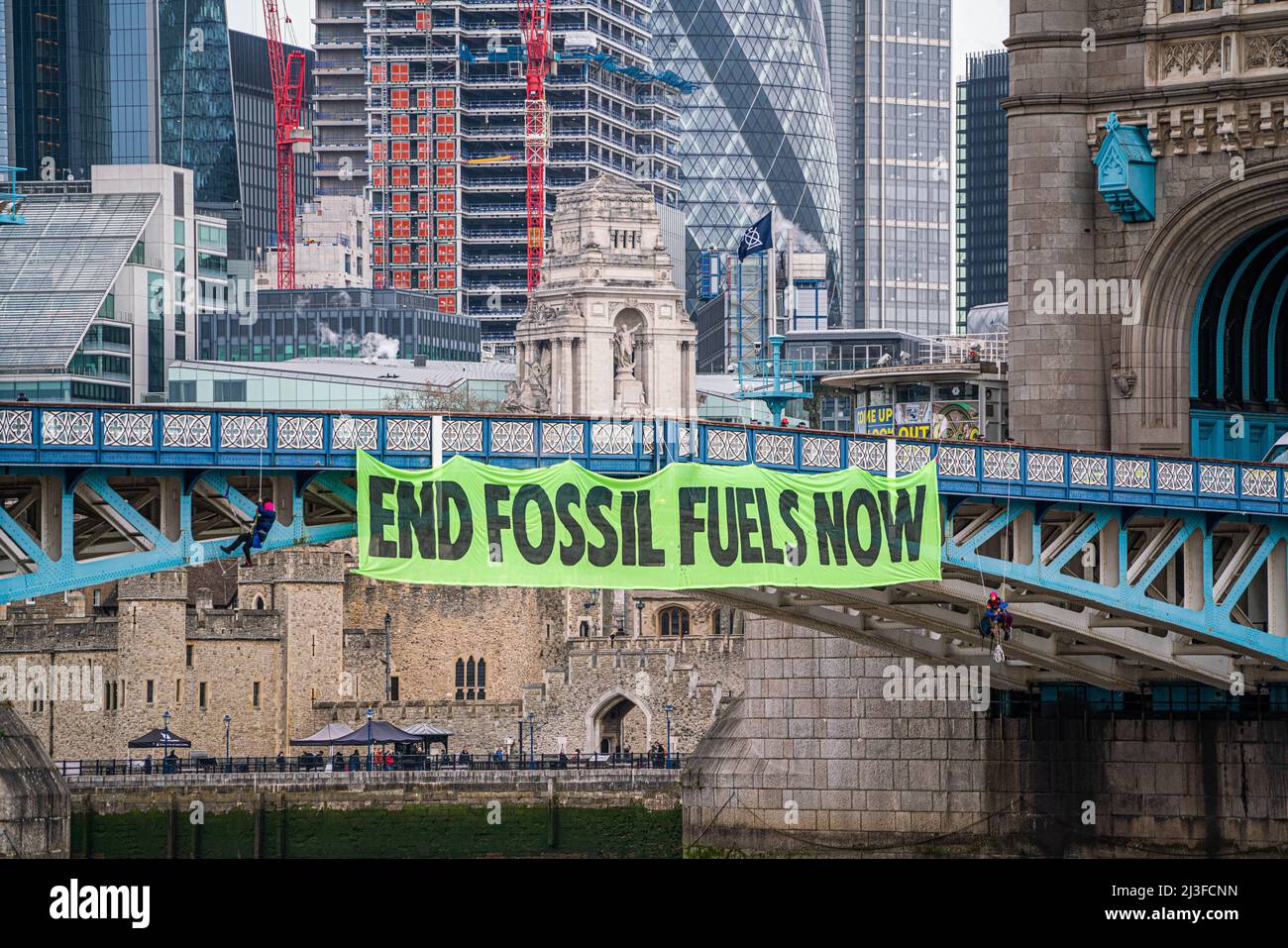 LONDON, UK. 8 April, 2022 . Police have sealed off Tower Bridge after ...