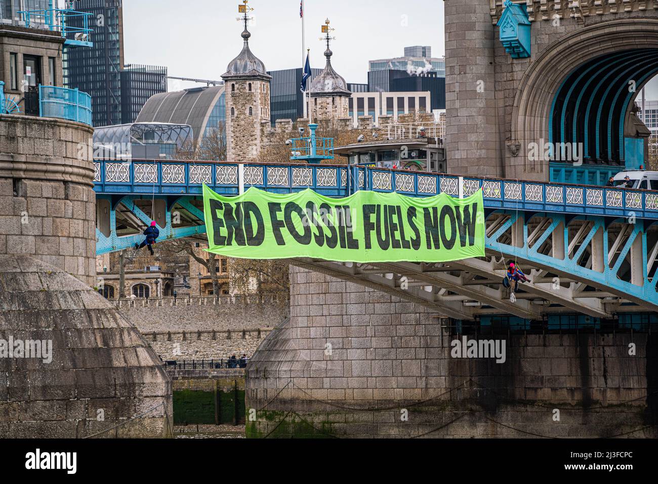 LONDON, UK. 8 April, 2022 . Police have sealed off Tower Bridge after ...