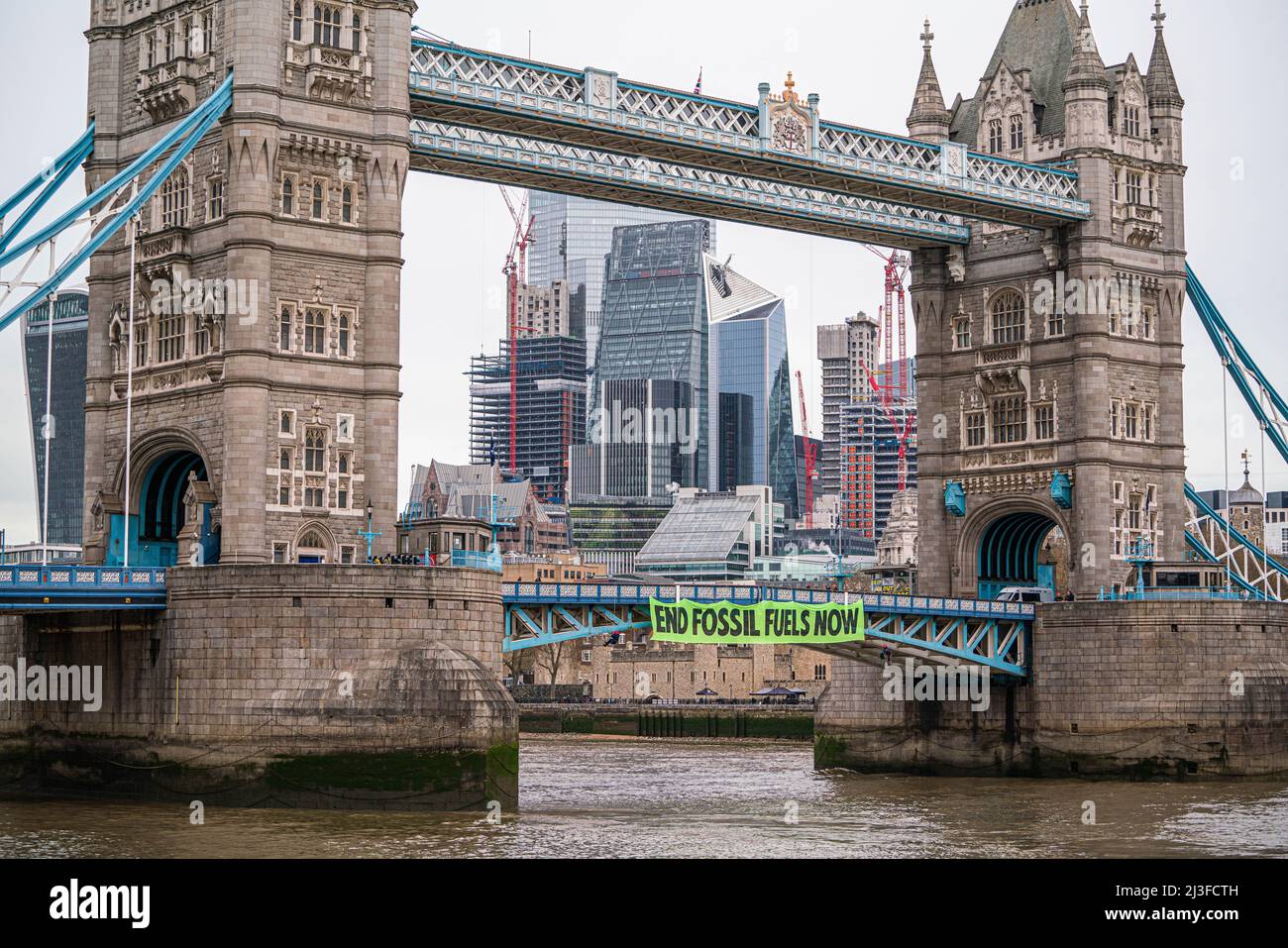 LONDON, UK. 8 April, 2022 . Police have sealed off Tower Bridge after ...