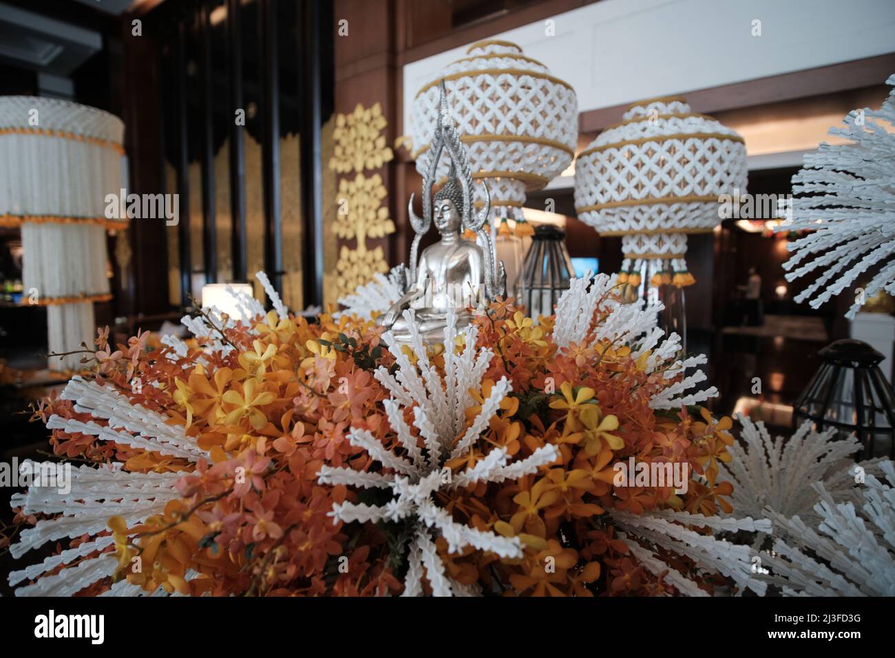 Songkran Decorations JW Marriott Lobby Bangkok Thailand April 2022 ...