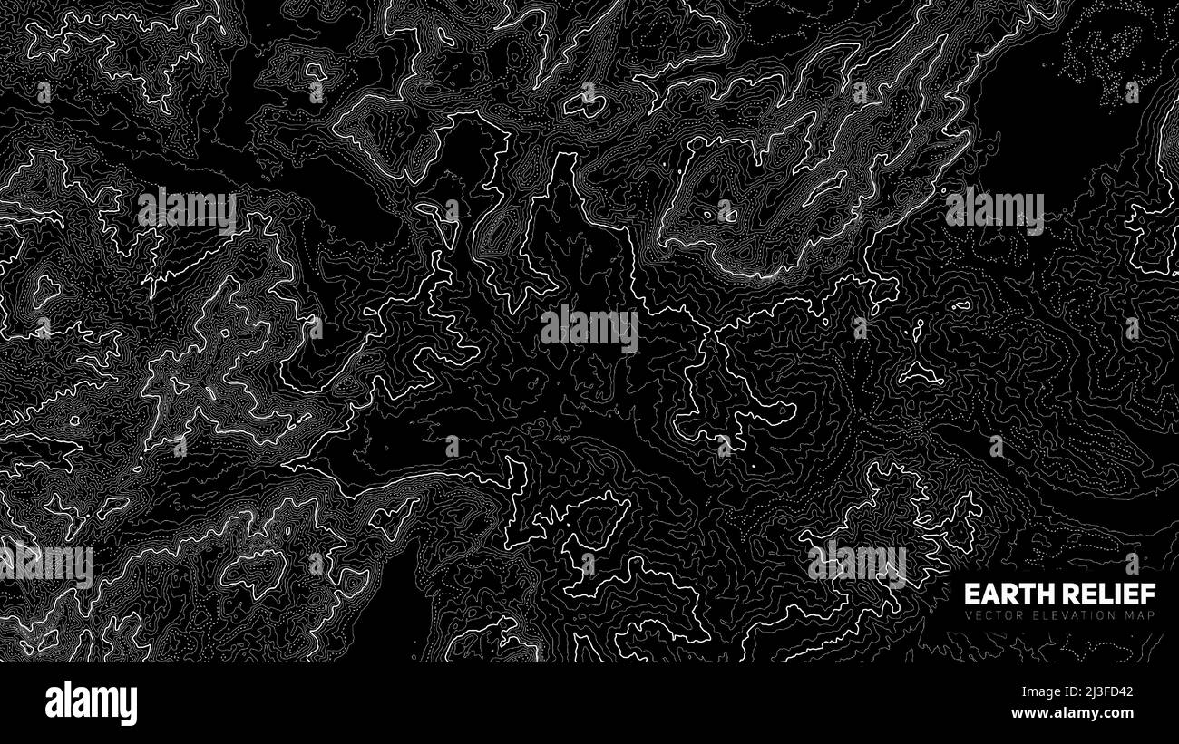 Vector abstract earth relief map. Generated conceptual elevation map ...