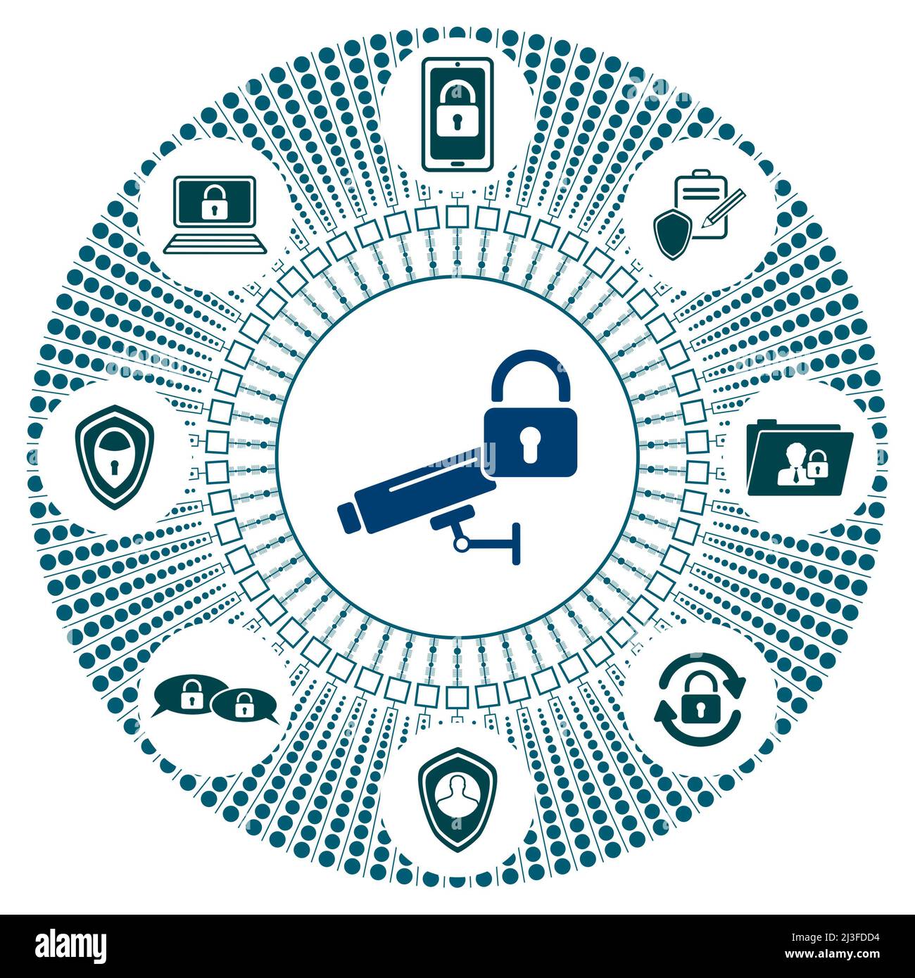 Database concept lock icons Cut Out Stock Images & Pictures - Alamy