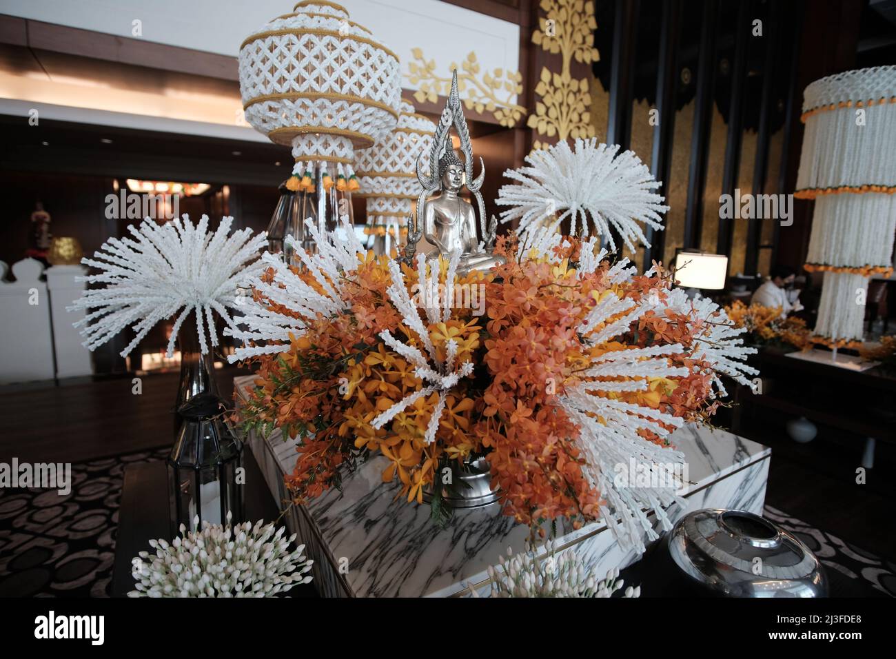 Songkran Decorations JW Marriott Lobby Bangkok Thailand April 2022 ...