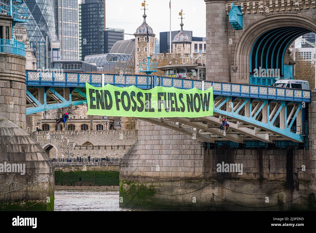 LONDON, UK. 8 April, 2022 . Police have sealed off Tower Bridge after ...
