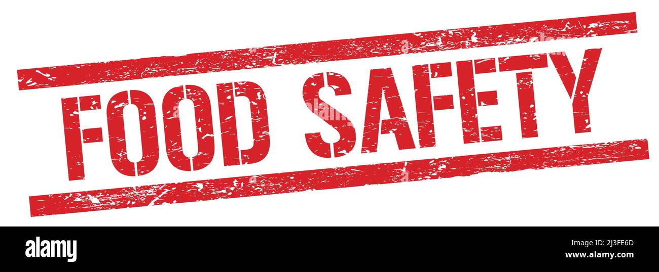 FOOD SAFETY text on red grungy rectangle stamp sign Stock Photo - Alamy