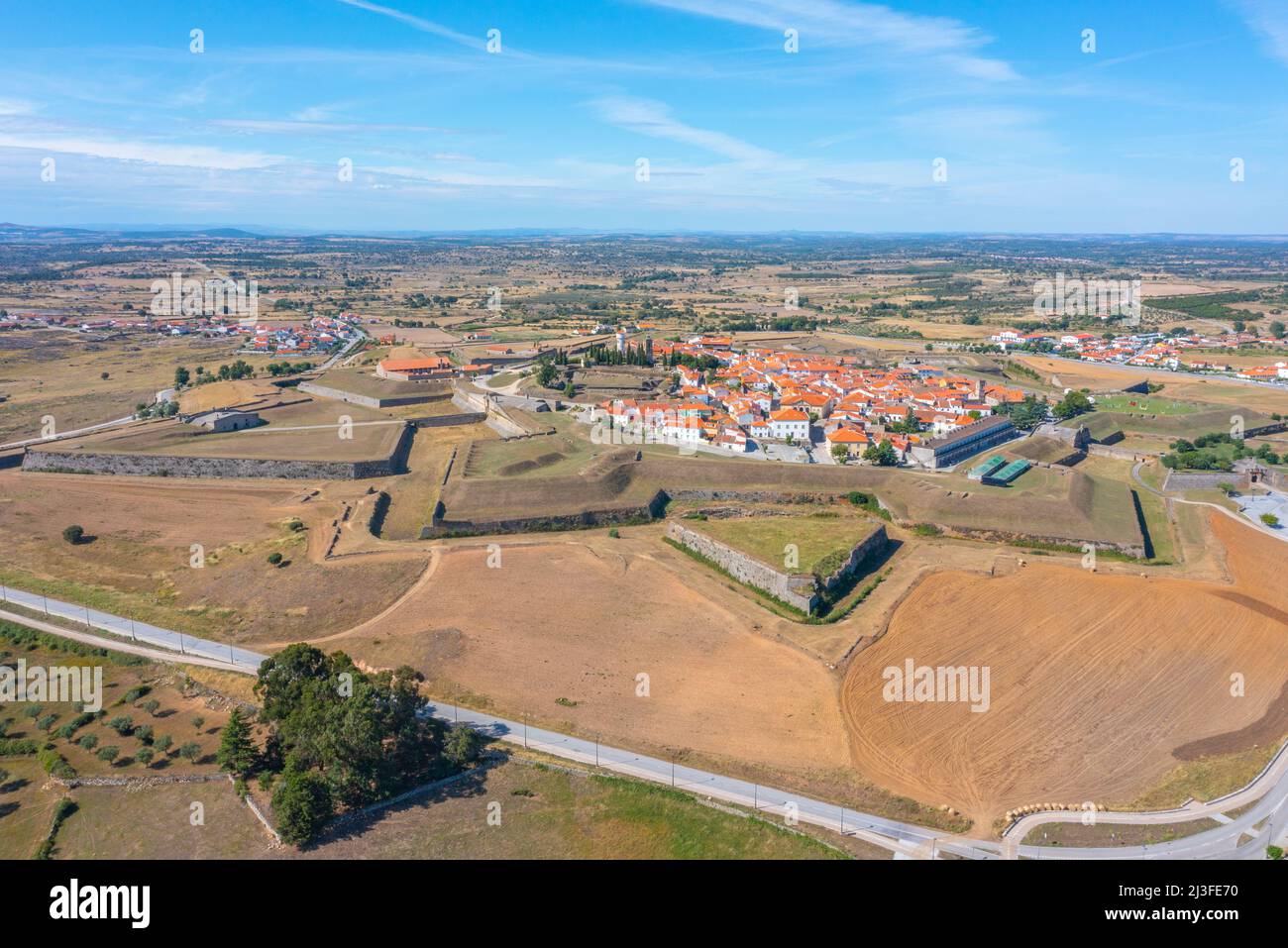Aerial view of Portuguese town Almeida Stock Photo - Alamy