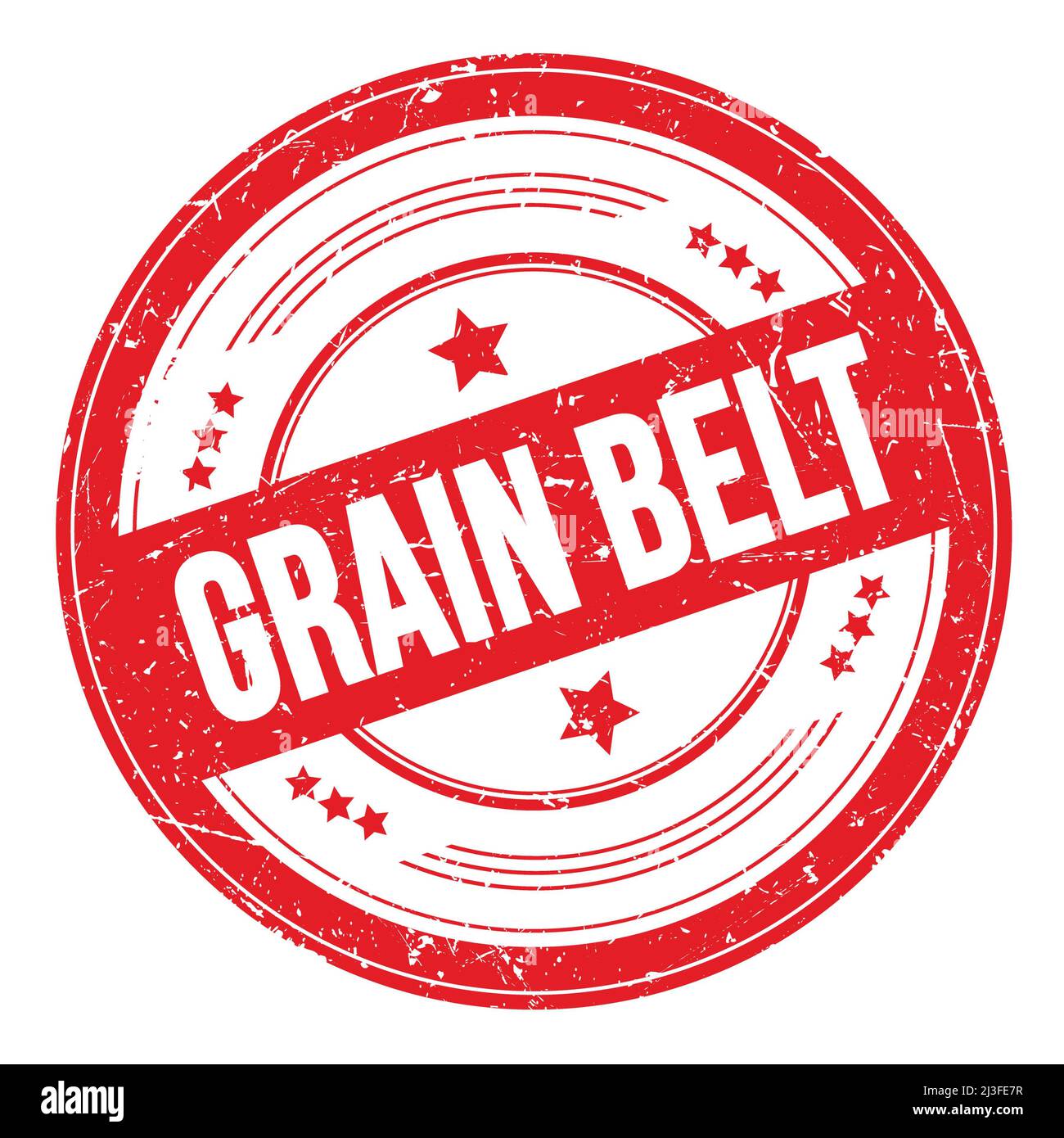 GRAIN BELT text on red round grungy texture stamp Stock Photo - Alamy
