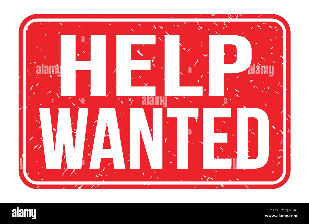 HELP WANTED, words written on red rectangle stamp sign Stock Photo - Alamy