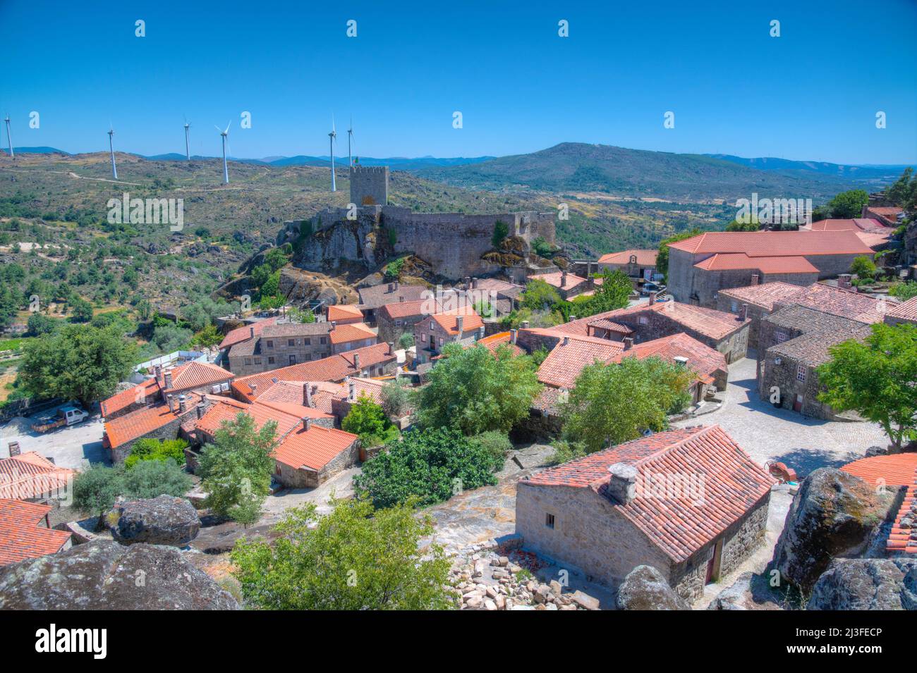 Aerial view hilltop wind turbine hi-res stock photography and images ...