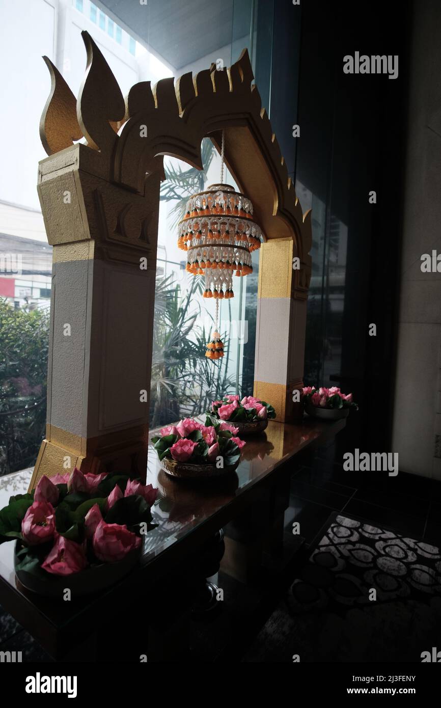 Songkran Decorations JW Marriott Lobby Bangkok Thailand April 2022 ...