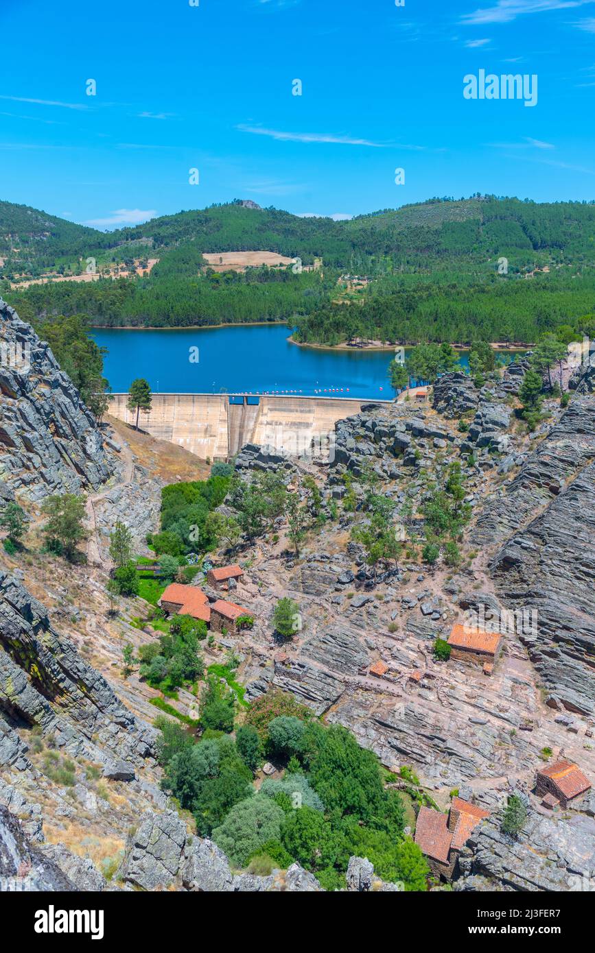 Aerial view of Penha Garcia water reservoir in Portugal Stock Photo - Alamy