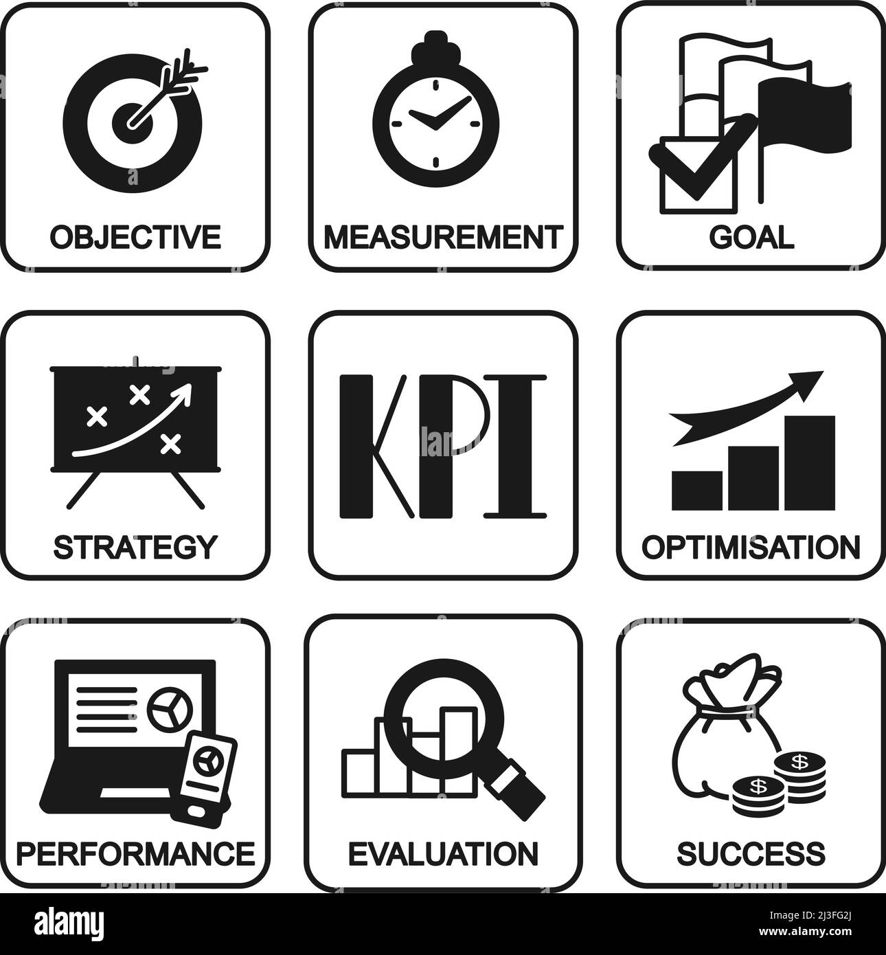 Black and white kpi concept poster or banner Key performance indicators ...
