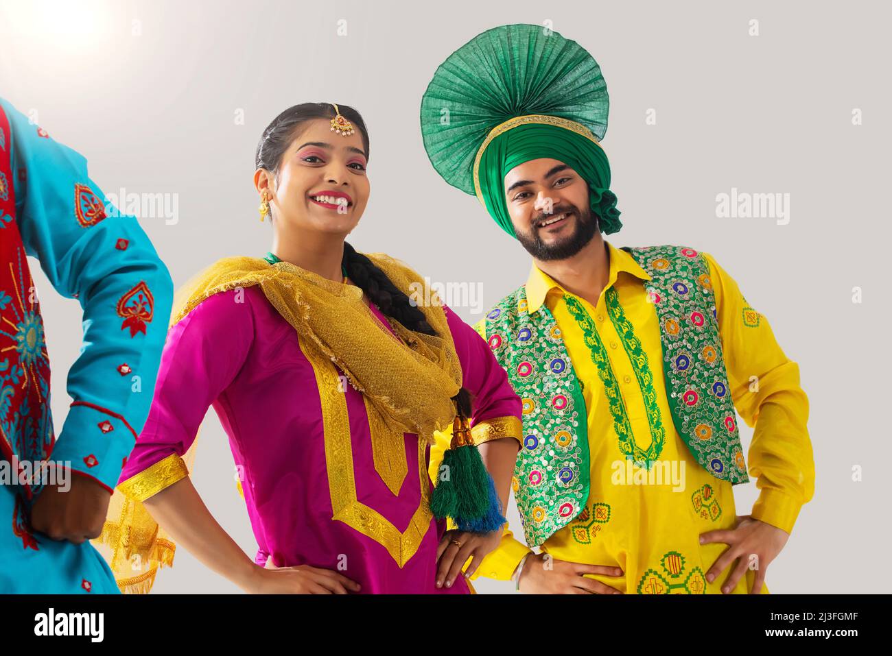 Sikh people performing bhangra together during Baisakhi celebration ...