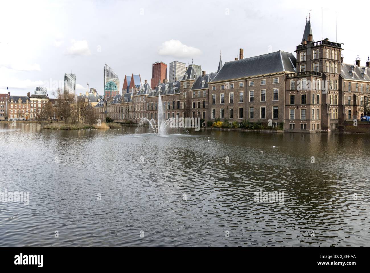 the waterside binnenhof or dutch parliament building in the hague ...