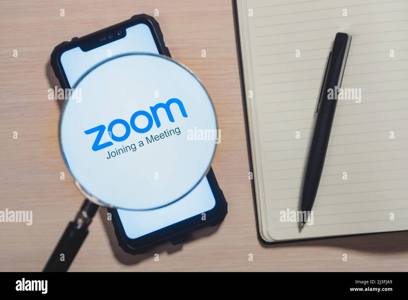 Zoom app logo on the screen smartphone closeup. Zoom Video ...