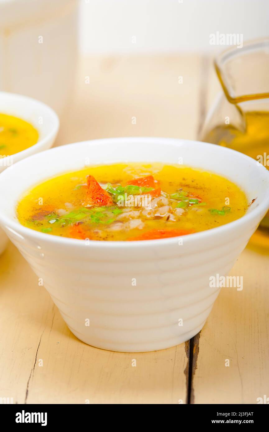 traditional Syrian barley broth soup Aleppo style called talbina or ...