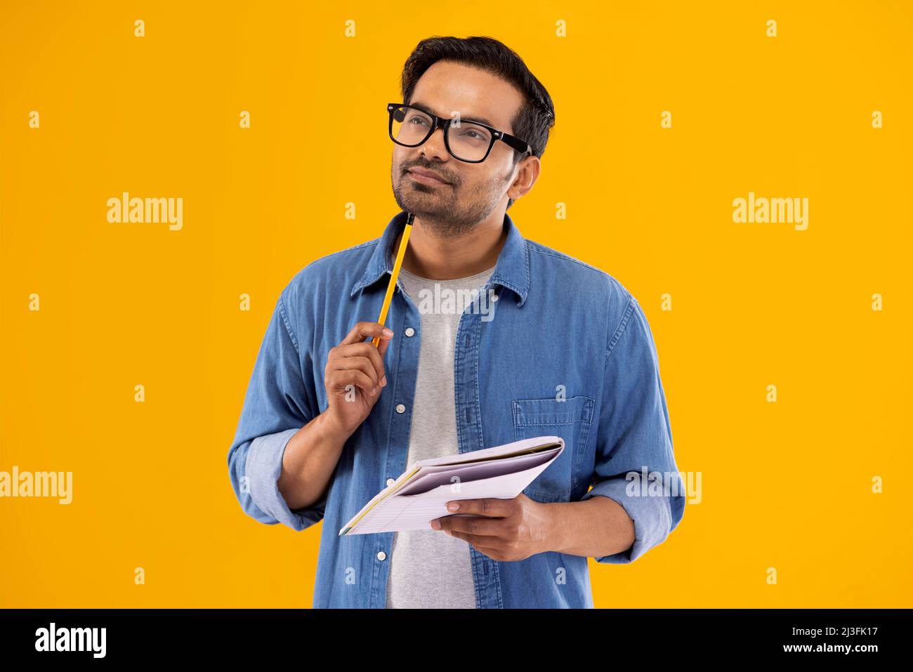 Man thinking and pencil hi-res stock photography and images - Alamy