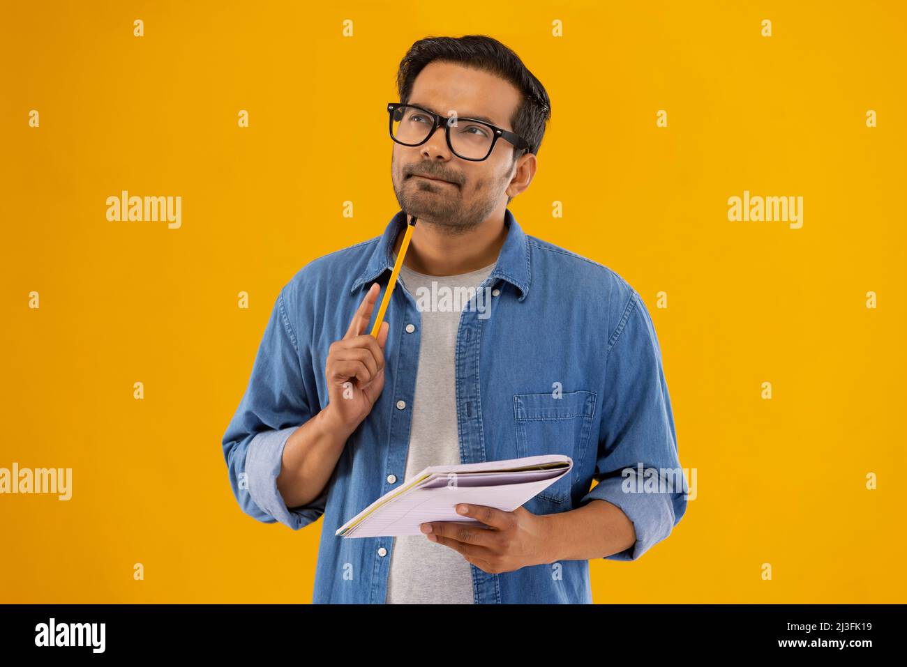 Man thinking and pencil hi-res stock photography and images - Alamy