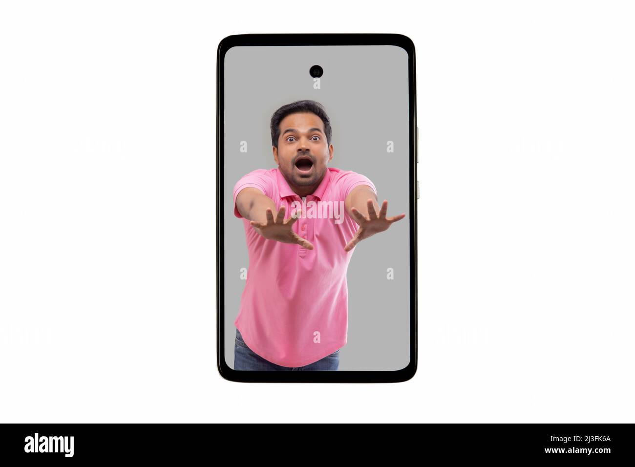 Trying to get out screen hi-res stock photography and images - Alamy