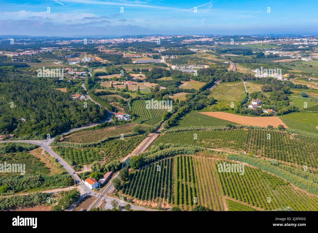 Portuguese landscape near obidos castle Stock Photo - Alamy