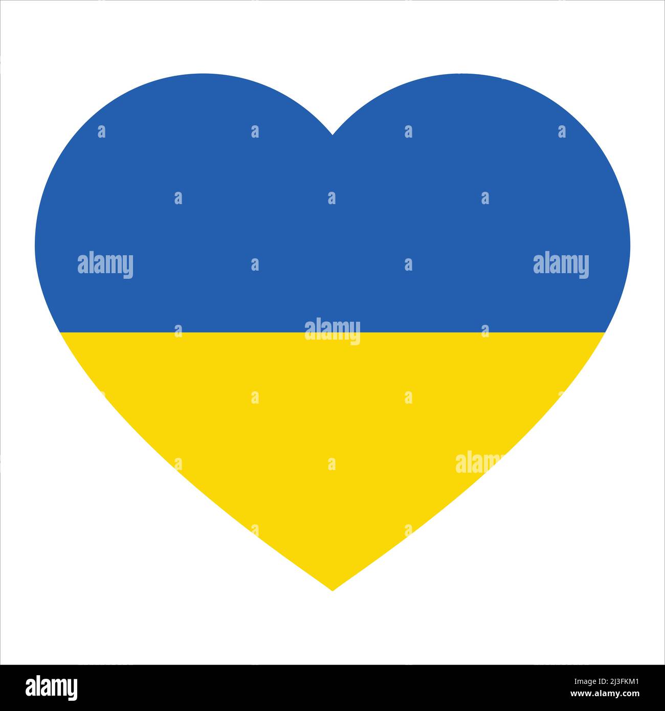 Ukraine flag icon in the shape of heart isolated on white. Vector ...