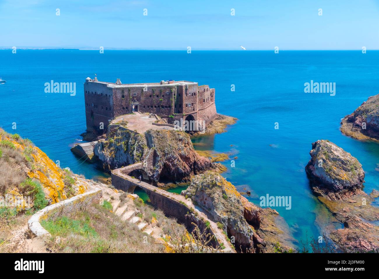 Fortress Sao Joao Baptista at Berlenga Grande archipelago in Portugal ...